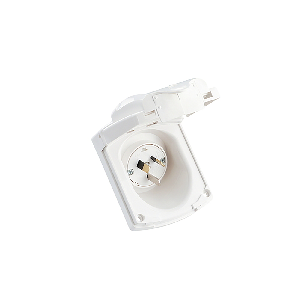Clipsal 240V 15A Flush Inlet Socket White | Shop Plugs & Sockets Online