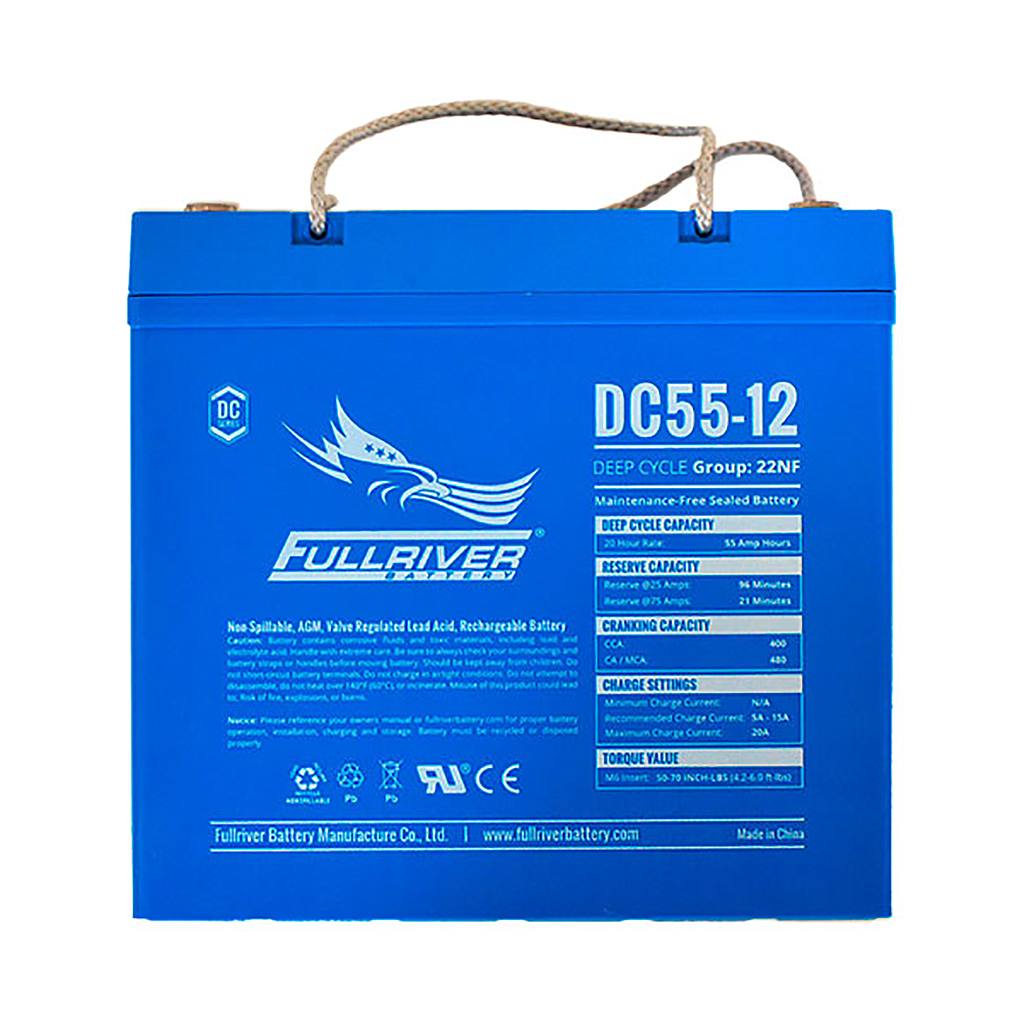 Fullriver DC 12V 55Ah AGM Battery | Shop AGM Batteries Online